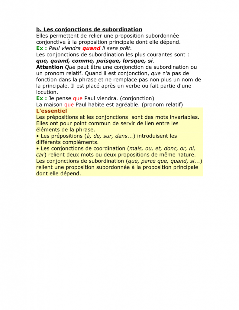 درس Les prépositions et les conjonctions للسنة الأولى إعدادي | الصفحة 2 ...